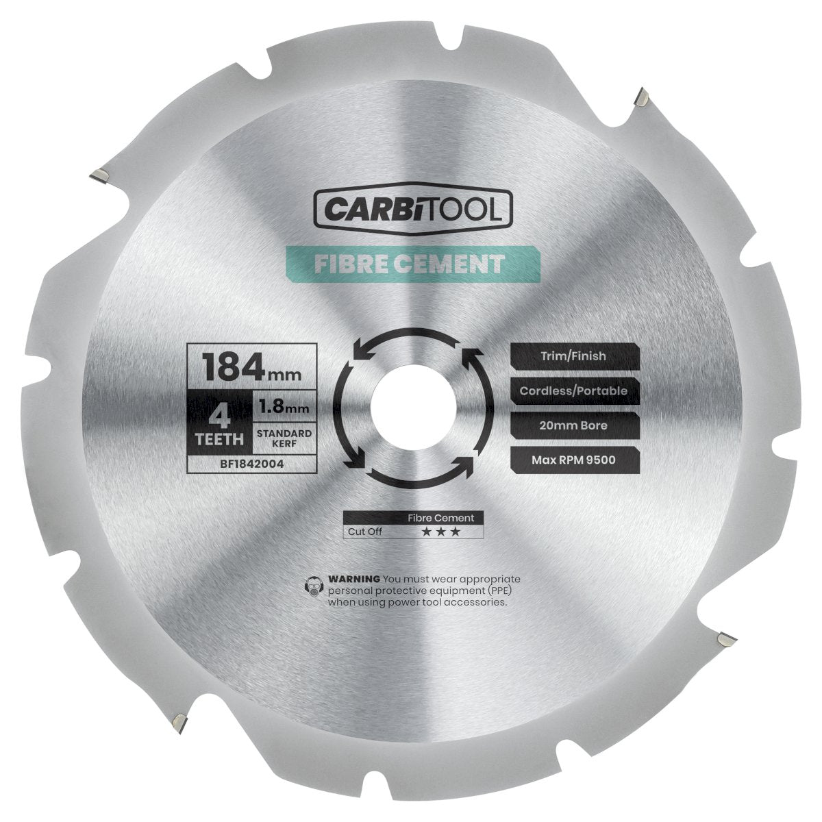 184 mm x 4T Fibre Cement – Standard Kerf, PCD Teeth Saw Blade – Sharp ...