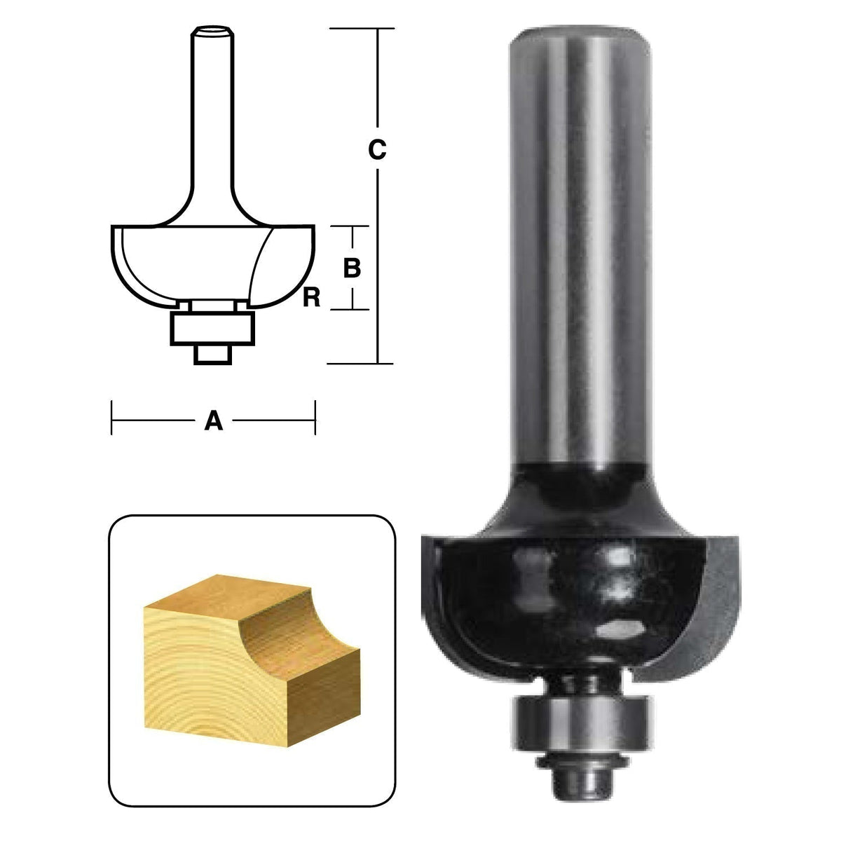 CARBiTOOL Cove Router Bit T716B 1/2 – Sharp Edge Aust
