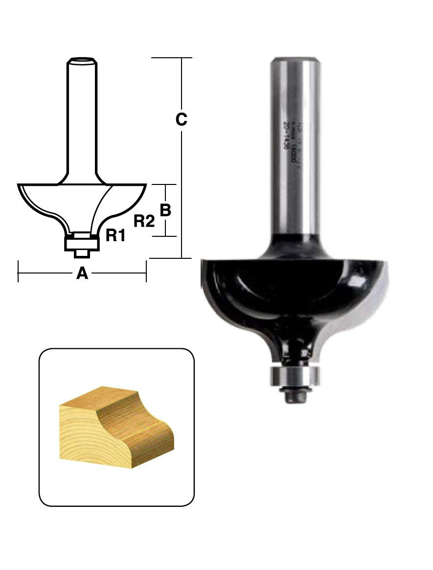 CARBiTOOL Table Edge Profile Router Bit TEB14B 1 2