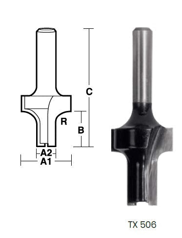 CARBiTOOL 6mm Radius Rounding Over Router Bit TX508 1/2 – Sharp Edge Aust